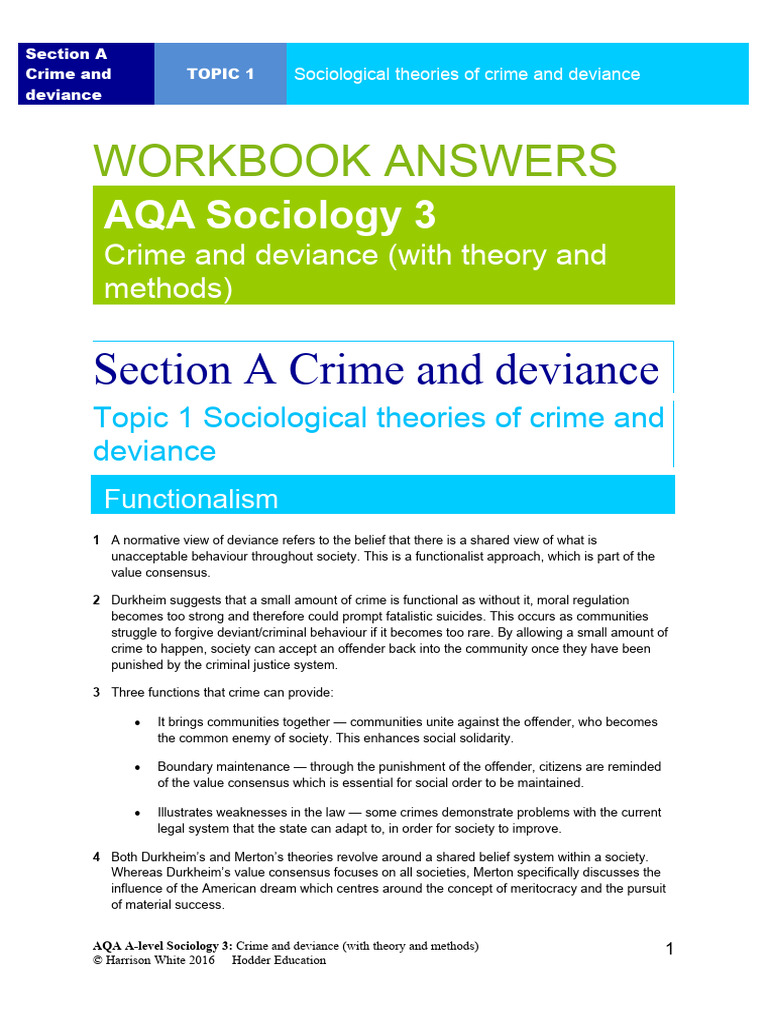 Sociological Theories of Crime Explained | PDF | Deviance (Sociology ...