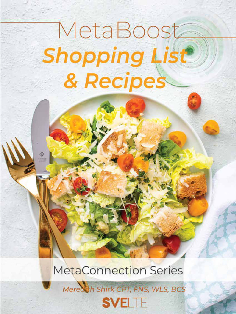 Metaboost Shopping List Recipes | PDF | Chocolate | Kebab