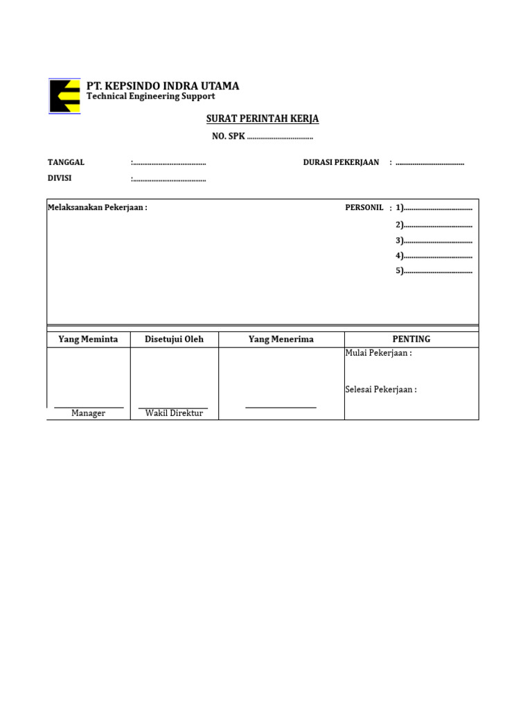 Form Permintaan TH 2023 | PDF