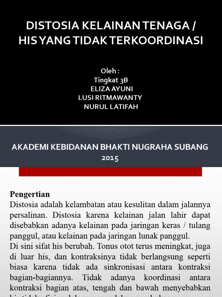 Distosia dan His Tidak Terkoordinasi | PDF | Pengembangan Diri