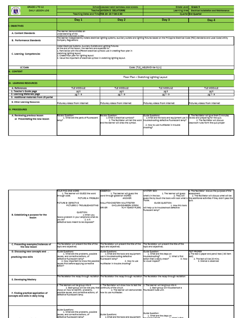 Cot 1 DLL | PDF | Troubleshooting | Learning