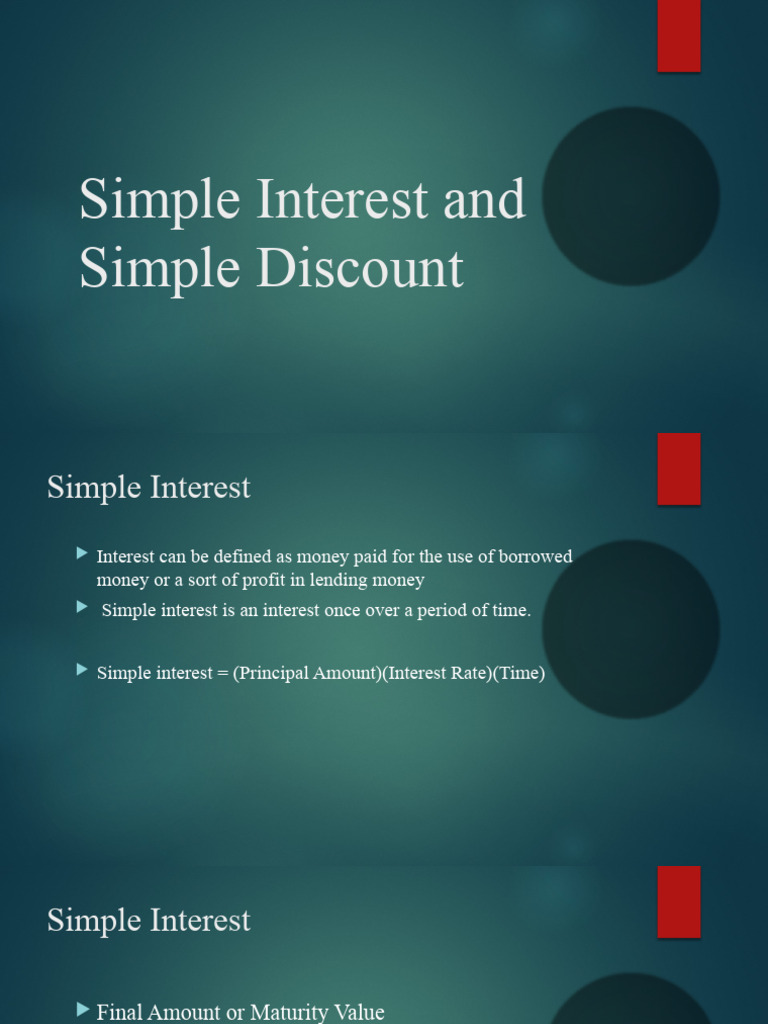 Simple Interest and Simple Discount | PDF