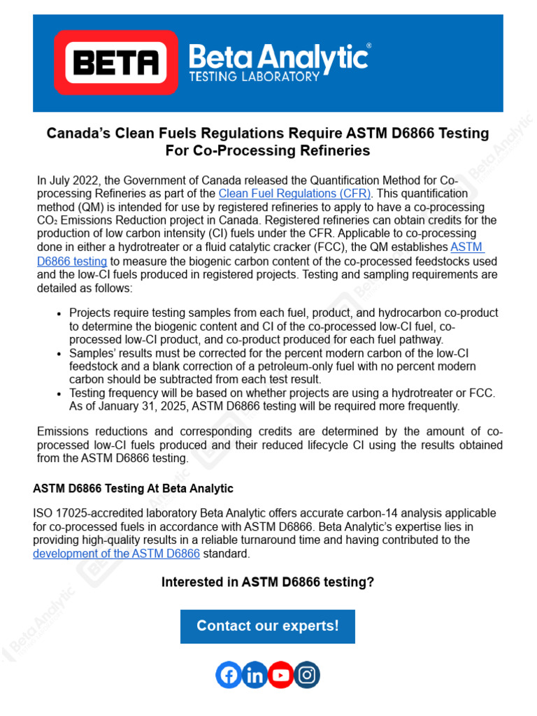 Beta Analytic Biofuels Newsletter Example - Canada Clean Fuels ...