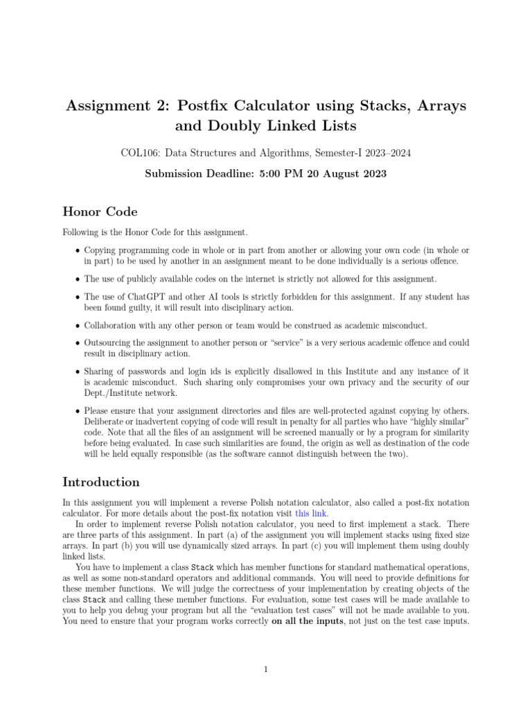 Col106 A2 | PDF | Computer Program | Programming