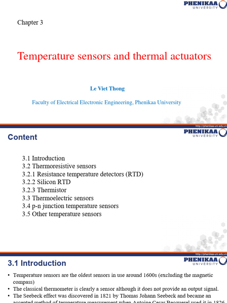 Chapter 3 - Temperature Sensors | PDF | Electrical Resistance And Conductance | Thermometer
