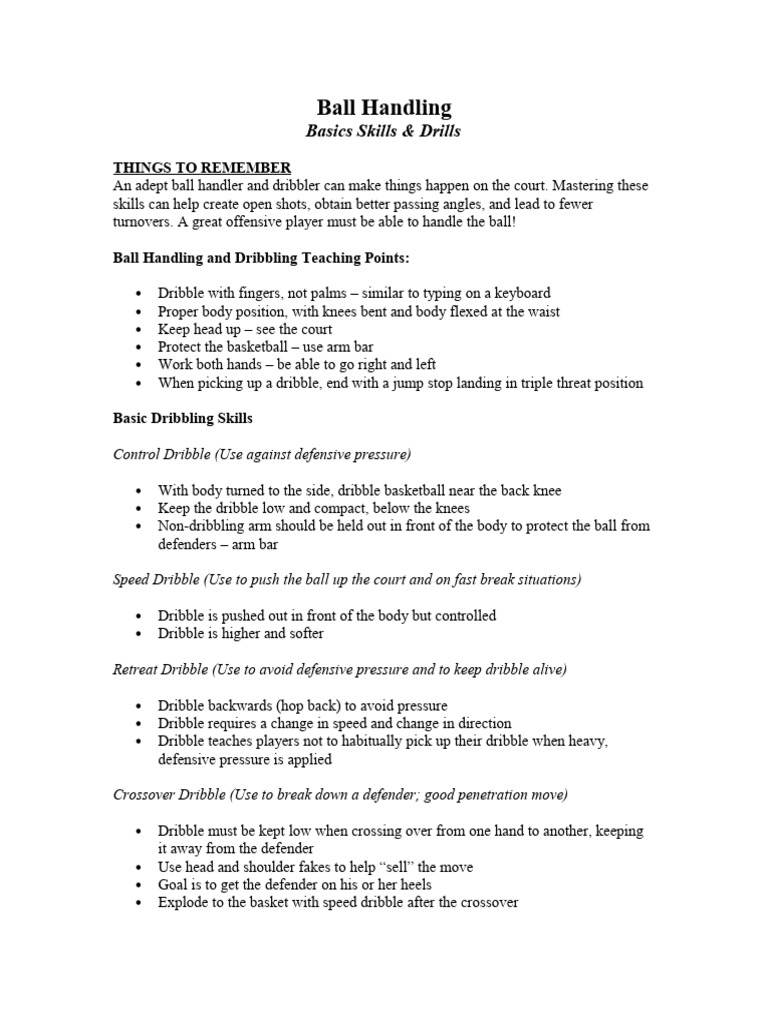 Ballhandling | PDF | Ball Games | Team Sports