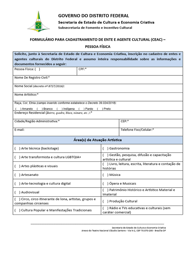 Formulário Credenciamento Pessoa Física 2 2 | PDF