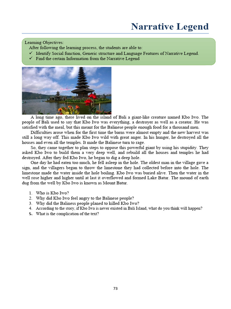 LKPD 4 KD 3.8 (Narrative Legend) | PDF | Bali