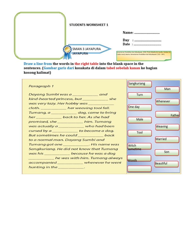 LKPD 2 KD 3.8 (Narrative Legend) | PDF