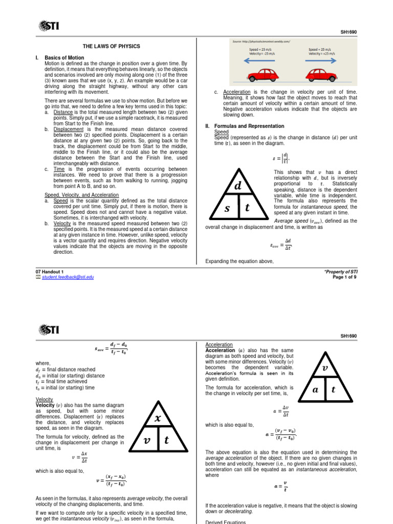 Speed and Acceleration in Motion | PDF | Velocity | Speed