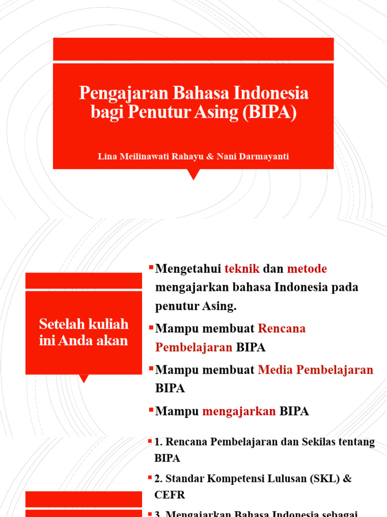 RPS Pengajaran Bipa | PDF