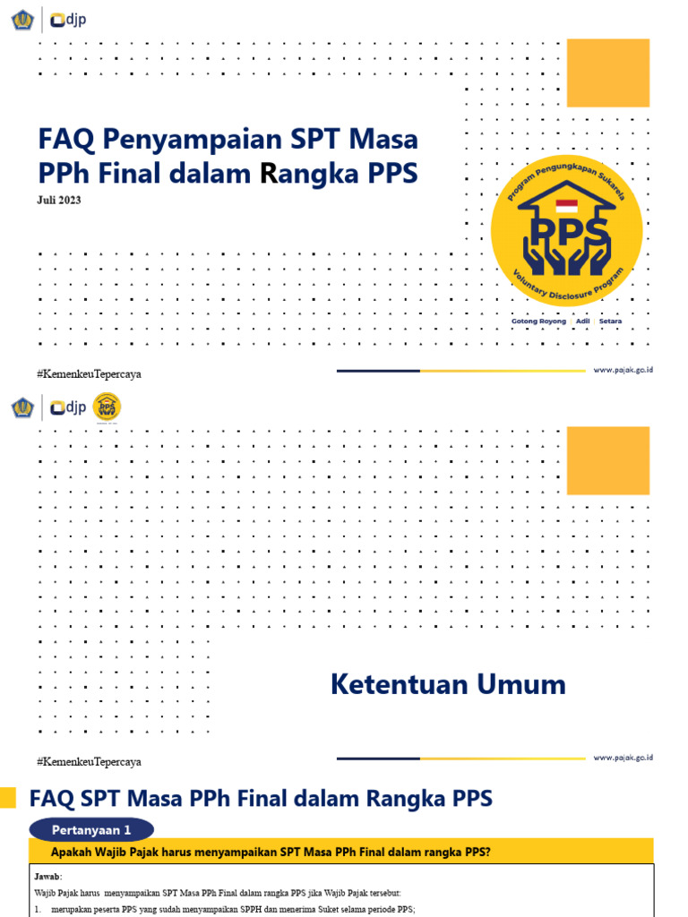 Panduan SPT Masa PPh Final PPS | PDF | Pengelolaan Keuangan & Uang