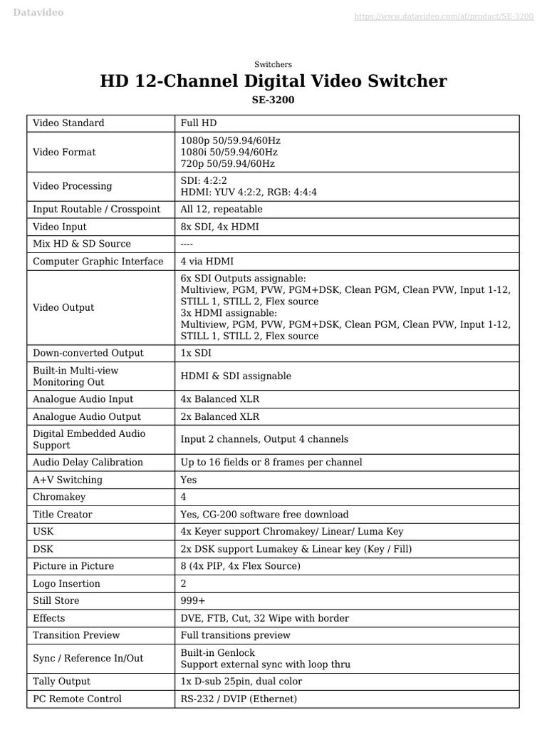 (Spec) Se-3200 | PDF | Hdmi | Electronic Engineering