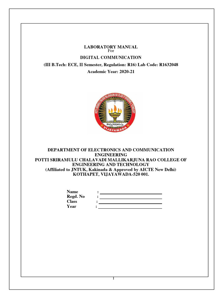 DC LAB MANUAL NM1 With Addon Experiments R16 | PDF | Modulation | Digital Signal