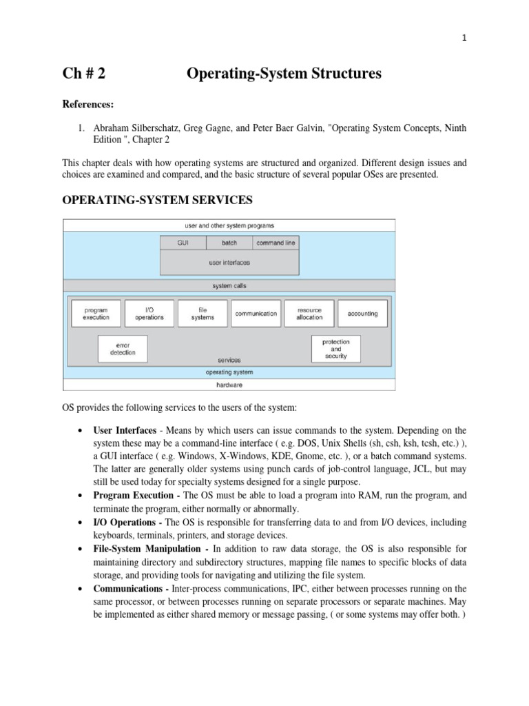 CH 2 (Operating System Structure) | PDF | Kernel (Operating System) | Operating System