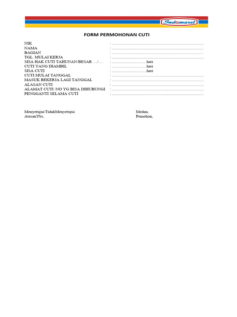 Form Permohonan Cuti | PDF