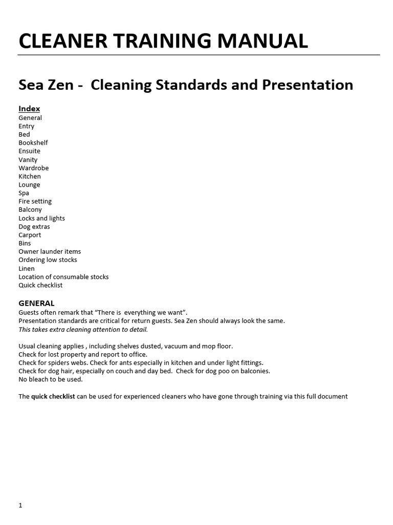Cleaner-training-manual-compressed-1 | PDF | Bathroom | Home