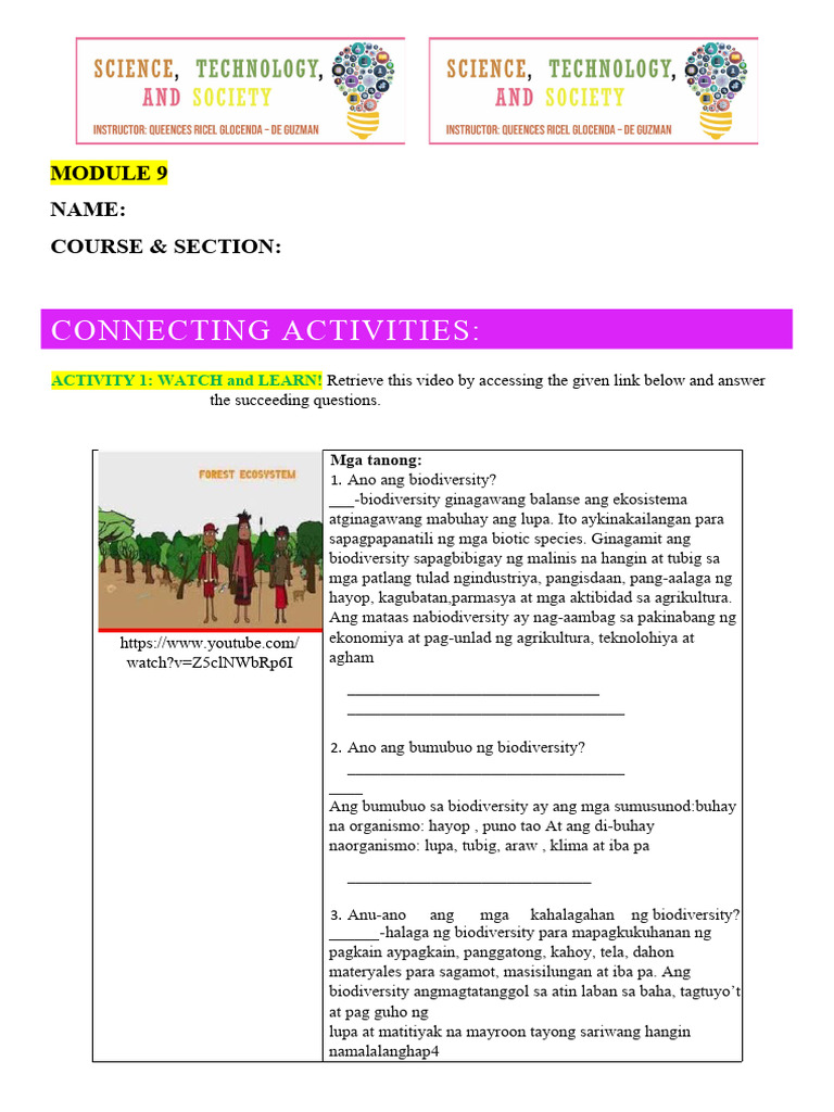 Copy-Daniel Verbaza - Module 9 - Worksheets | PDF