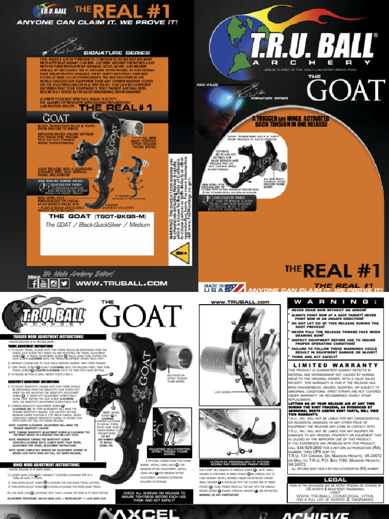 GOAT Instructions | PDF | Trigger (Firearms) | Screw
