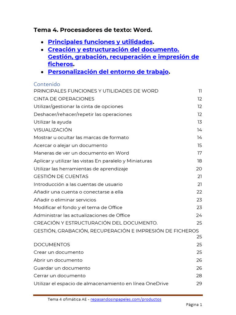 Tema 4 Bloque 6 - Word 2019 AE de Repasando Sin Papeles - YouTube | PDF | Microsoft Office ...