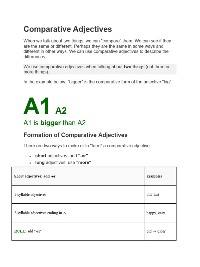 Comparative Adjectives | PDF | Mars | Earth