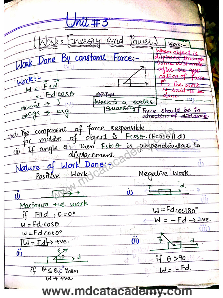 3.work Energy and Power Notes | PDF