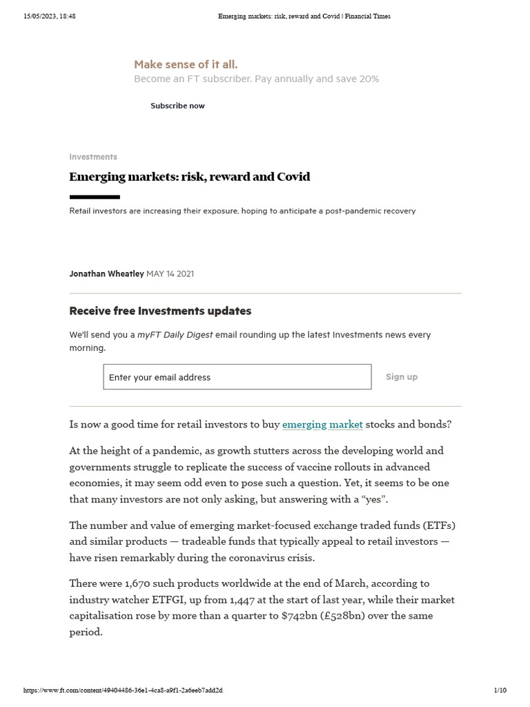 Emerging Markets - Risk, Reward and Covid - Financial Times | PDF ...