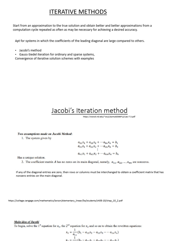 Module 1 Jacobi | PDF | Matrix (Mathematics) | Mathematical Objects