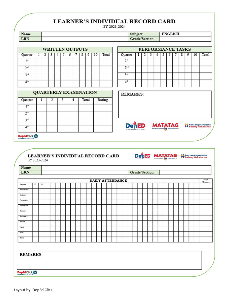 Learners Individual Record | PDF
