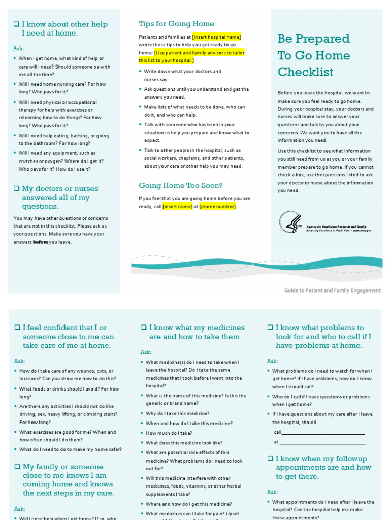Strat4 Tool 2a IDEAL Checklist 508 | PDF | Hospital | Nursing