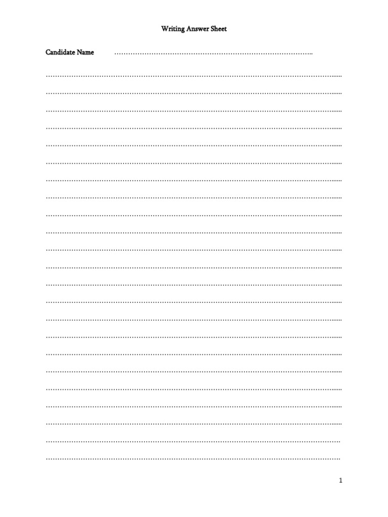 Writing Answer Sheet | PDF