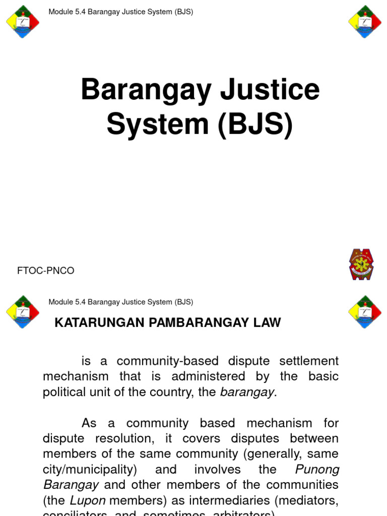 Barangay Justice System | PDF | Dispute Resolution | Ethical Principles