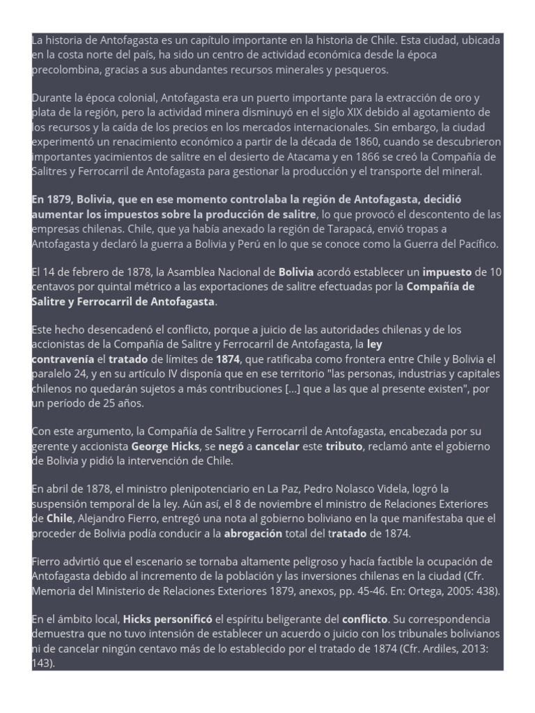 Historia Chilena de Antofagasta | PDF | Chile | Bolivia