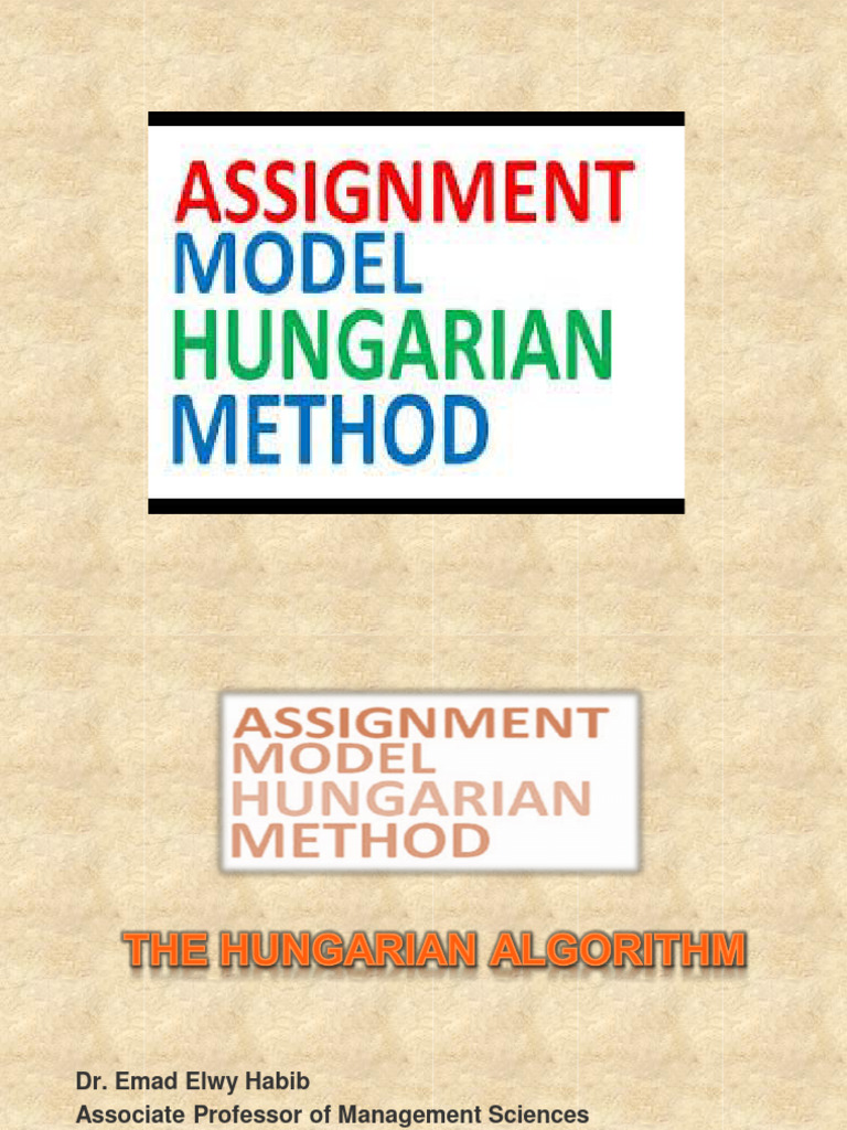 Hungarian Algorithm for Task Assignment | PDF | Mathematical ...