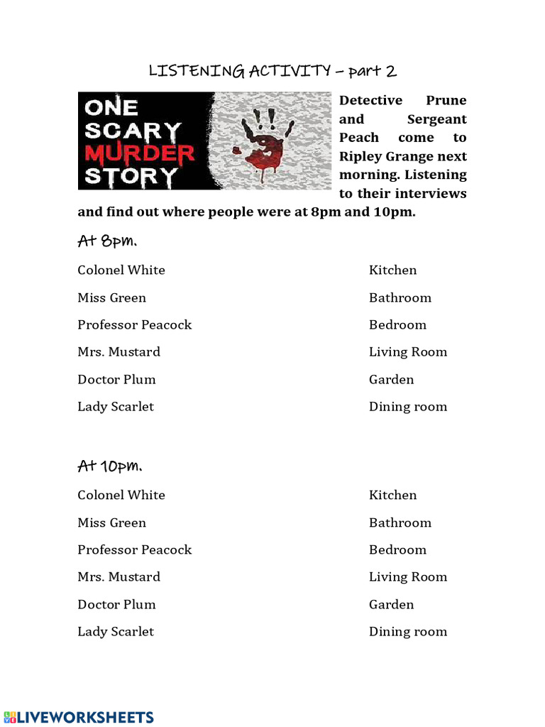 Suspects in the Murder Mystery | PDF