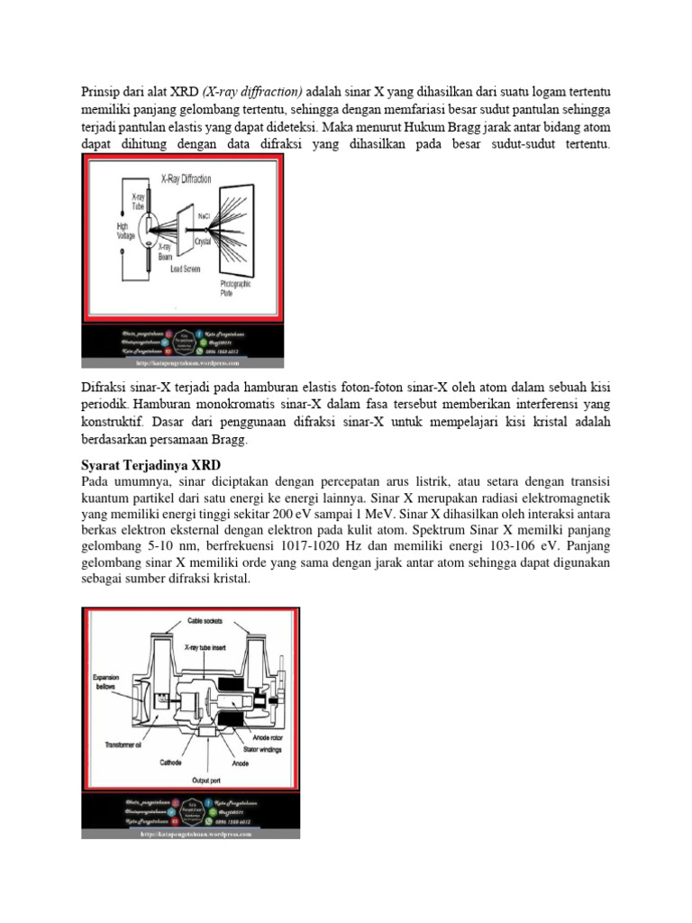 Prinsip Kerja Alat XRD Sinar-X | PDF