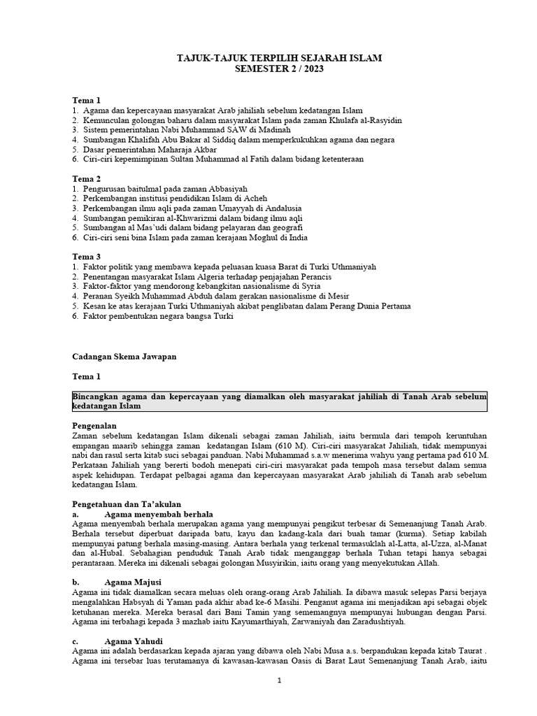 Tajuk-Tajuk Pilihan Sem 2 2023 | PDF