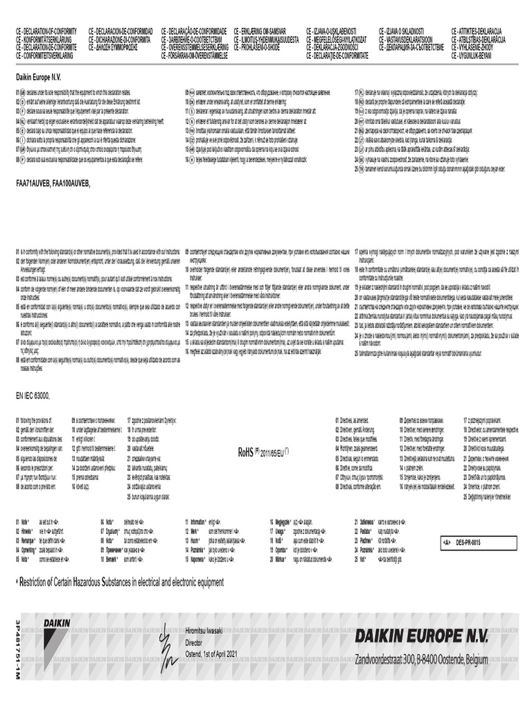 FAA-A - RoHS Declaration of Conformity - 3P481751-1M | PDF