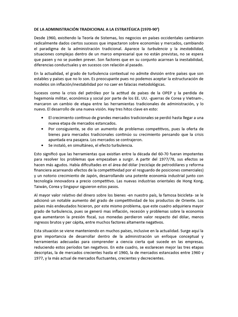 Administración Tradicional-Estratégica y Planeamiento | Descargar ...