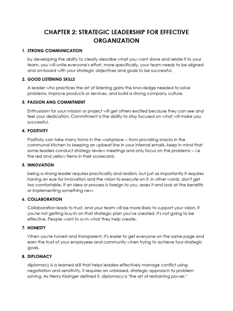 Strama Handout | PDF | Strategic Leadership | Strategic Planning