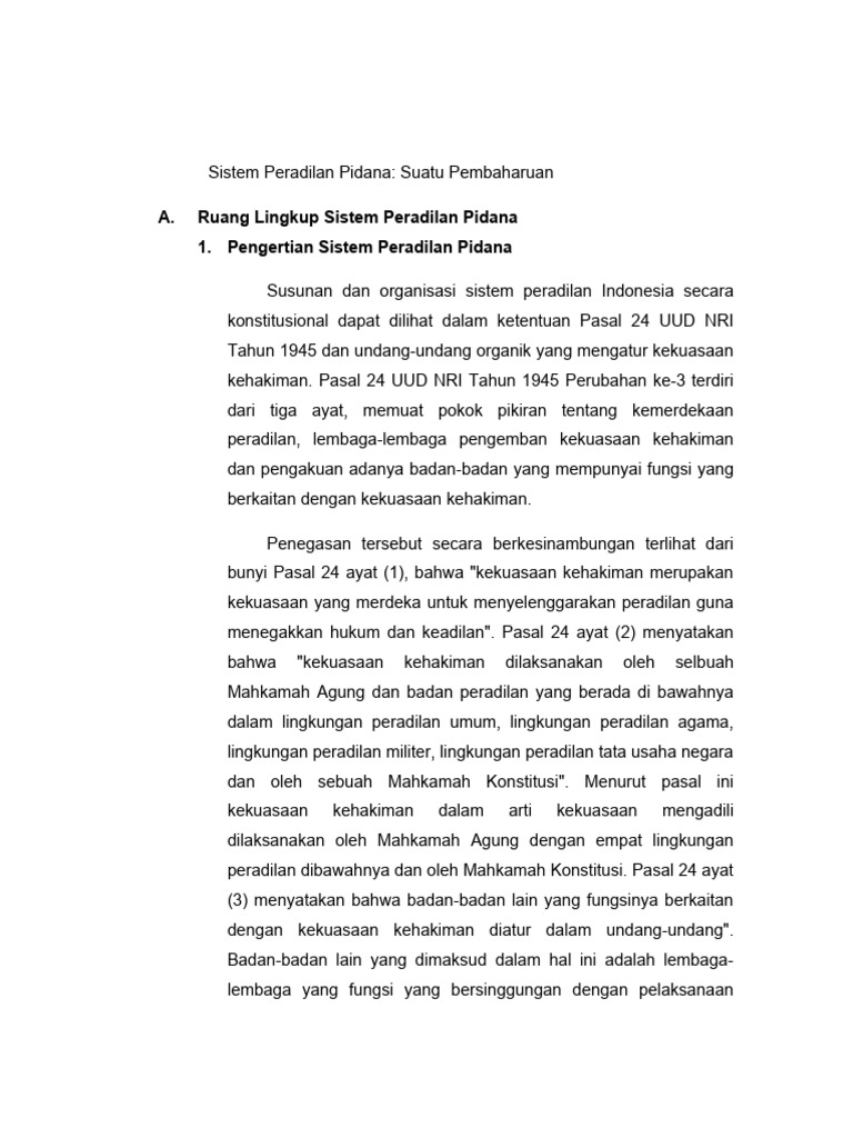 Ruang Lingkup Sistem Peradilan Pidana | PDF