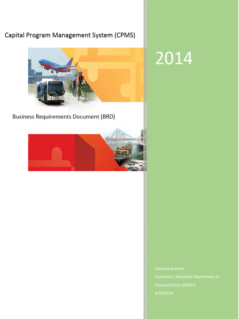 MDOT Capital Program Management BRD | PDF | Microsoft Access | Databases