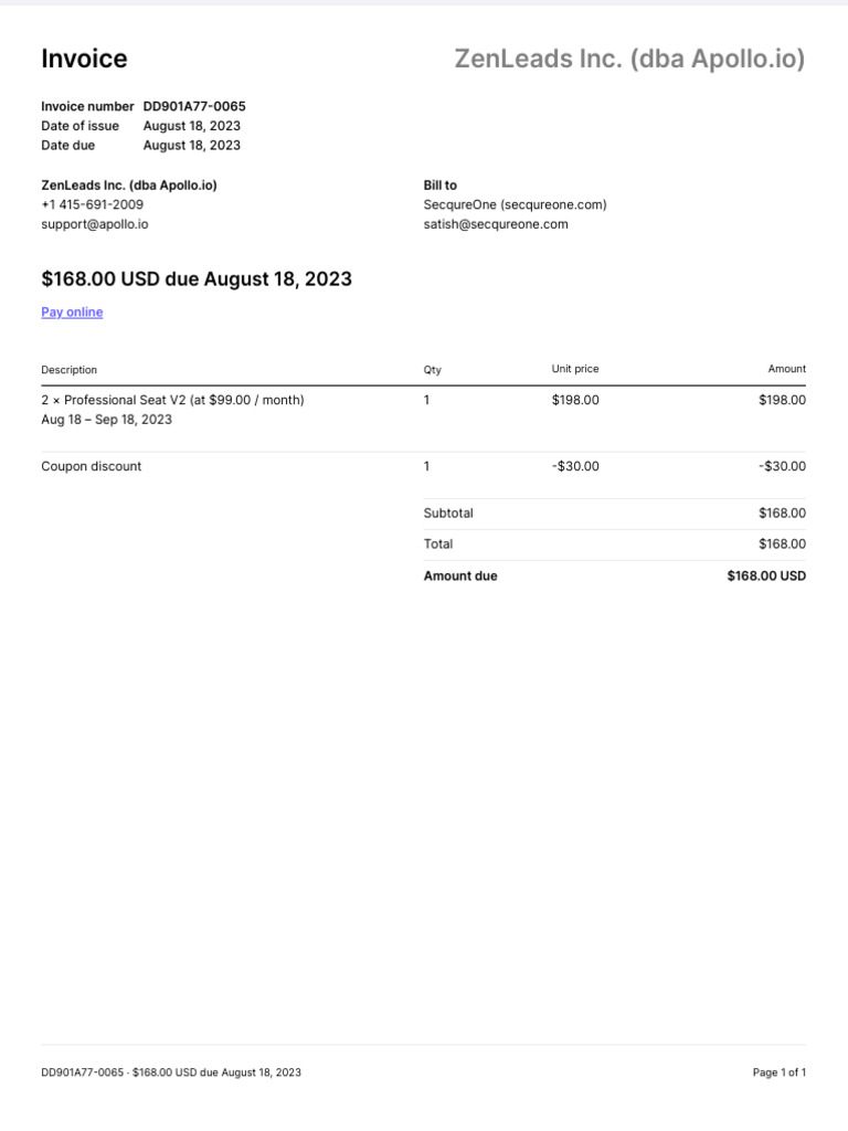 Invoice DD901A77 0065 | PDF