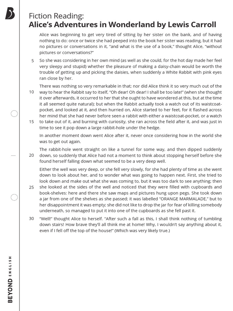 Alice's Wonderland Adventure Begins | PDF | Alice (Alice's Adventures ...