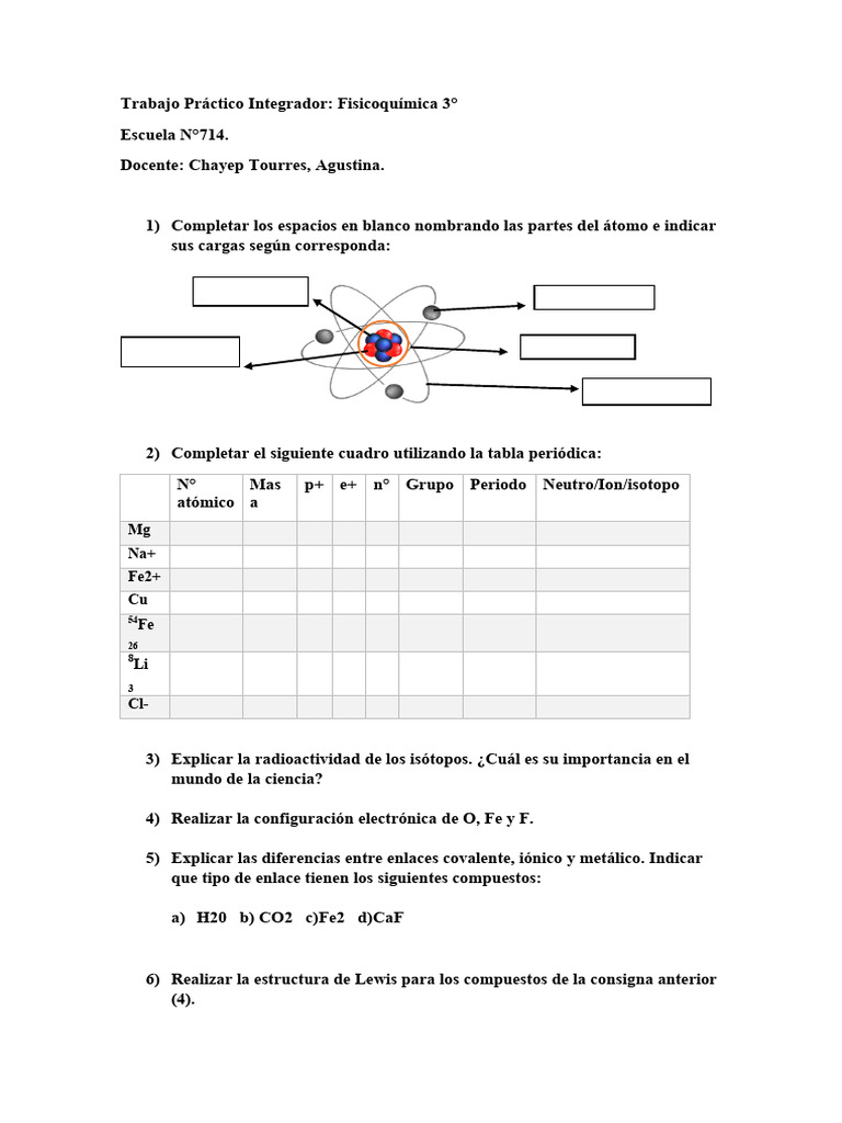 TP Integrador 3ero FQ | PDF