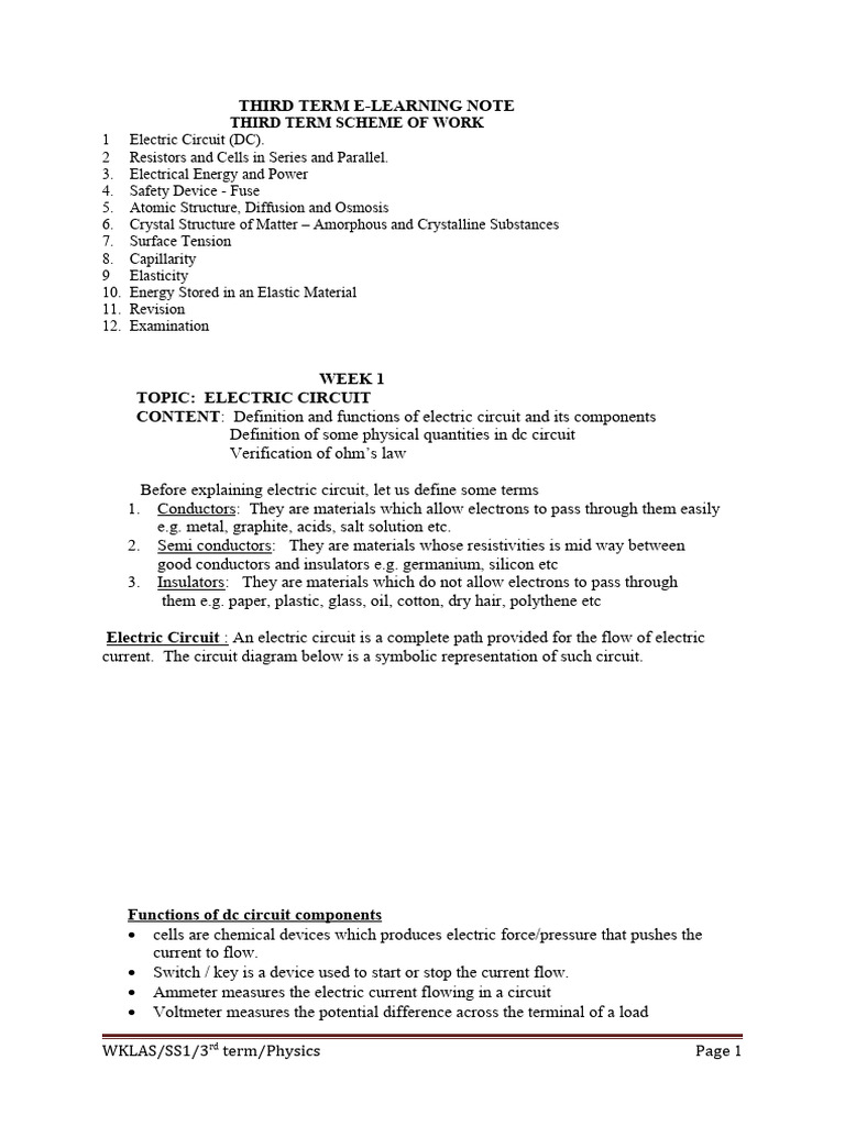 3RD Term S1 Physics | PDF | Crystal Structure | Elasticity (Physics)