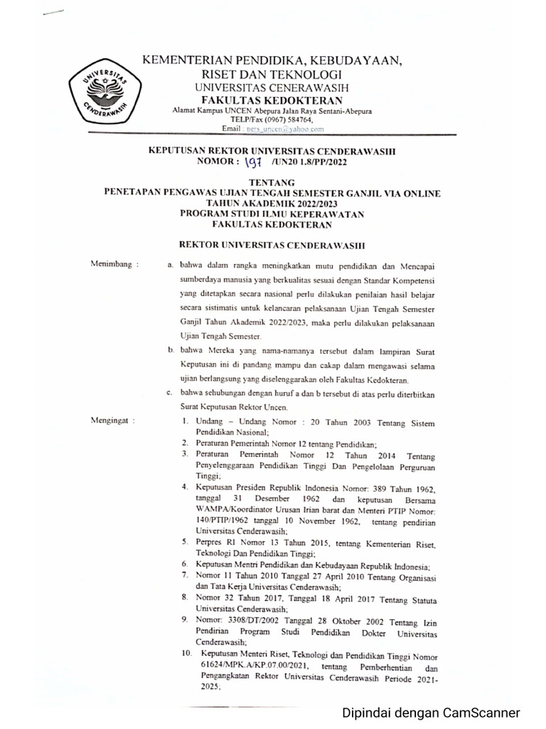 SK Pengawas UTS 2022-2023 | PDF