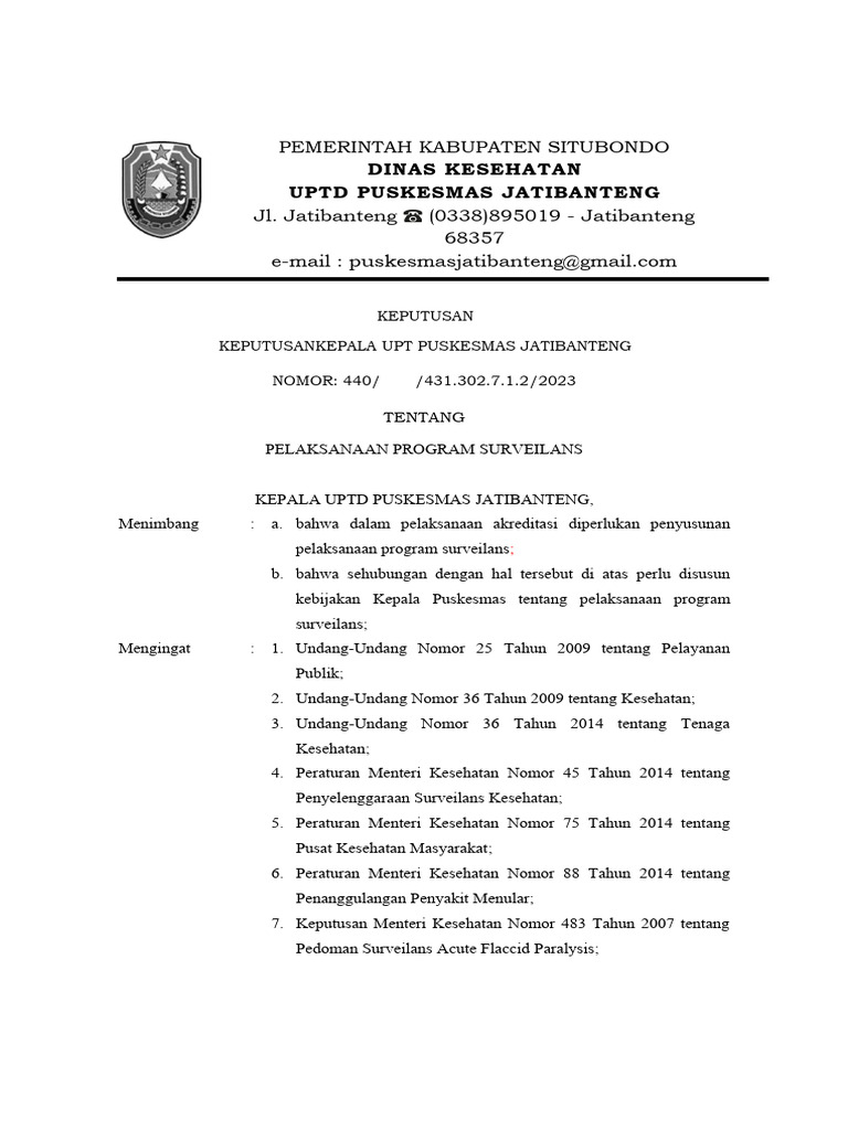 SK Program Surveilans | PDF