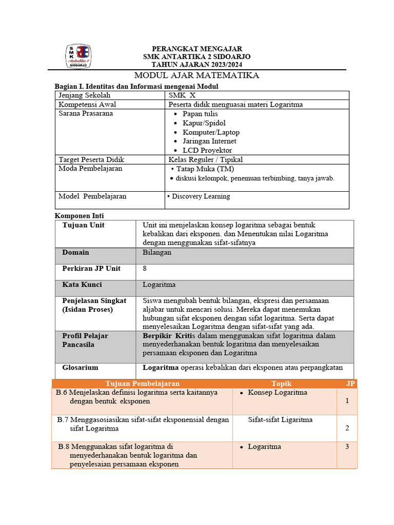 Modul Logaritma | PDF