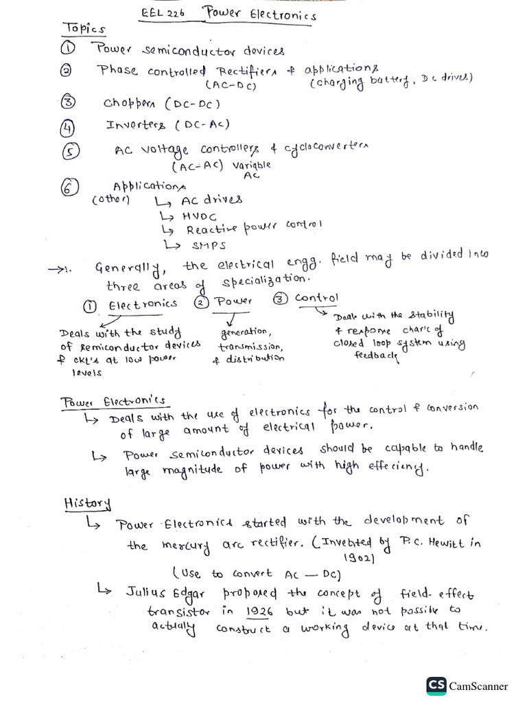 Power Elect Notes Pdf Rectifier Electronic Engineering